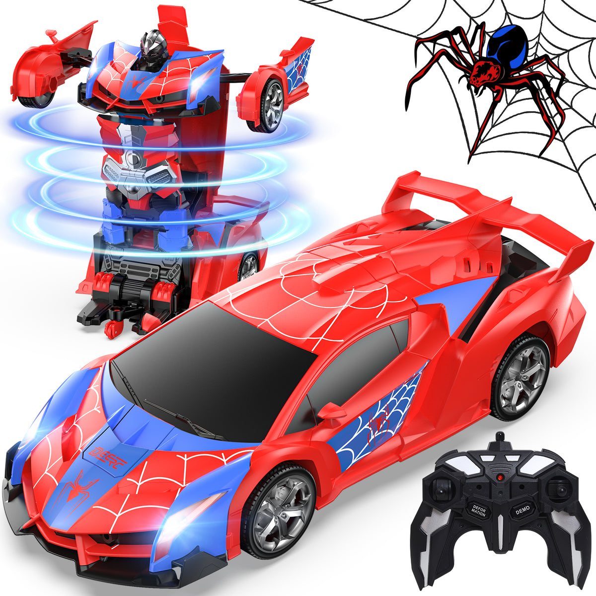 DEERC Spider RC Car Transform Robot, 2.4GHz Remote Control Spider Cars