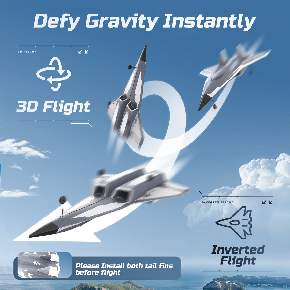 DEERC RC Plane 4 Channels Remote Control Airplane SR72, Twin Ducted Fa DEERC RC Plane 4 Channels Remote Control Airplane SR72, Twin Ducted Fa