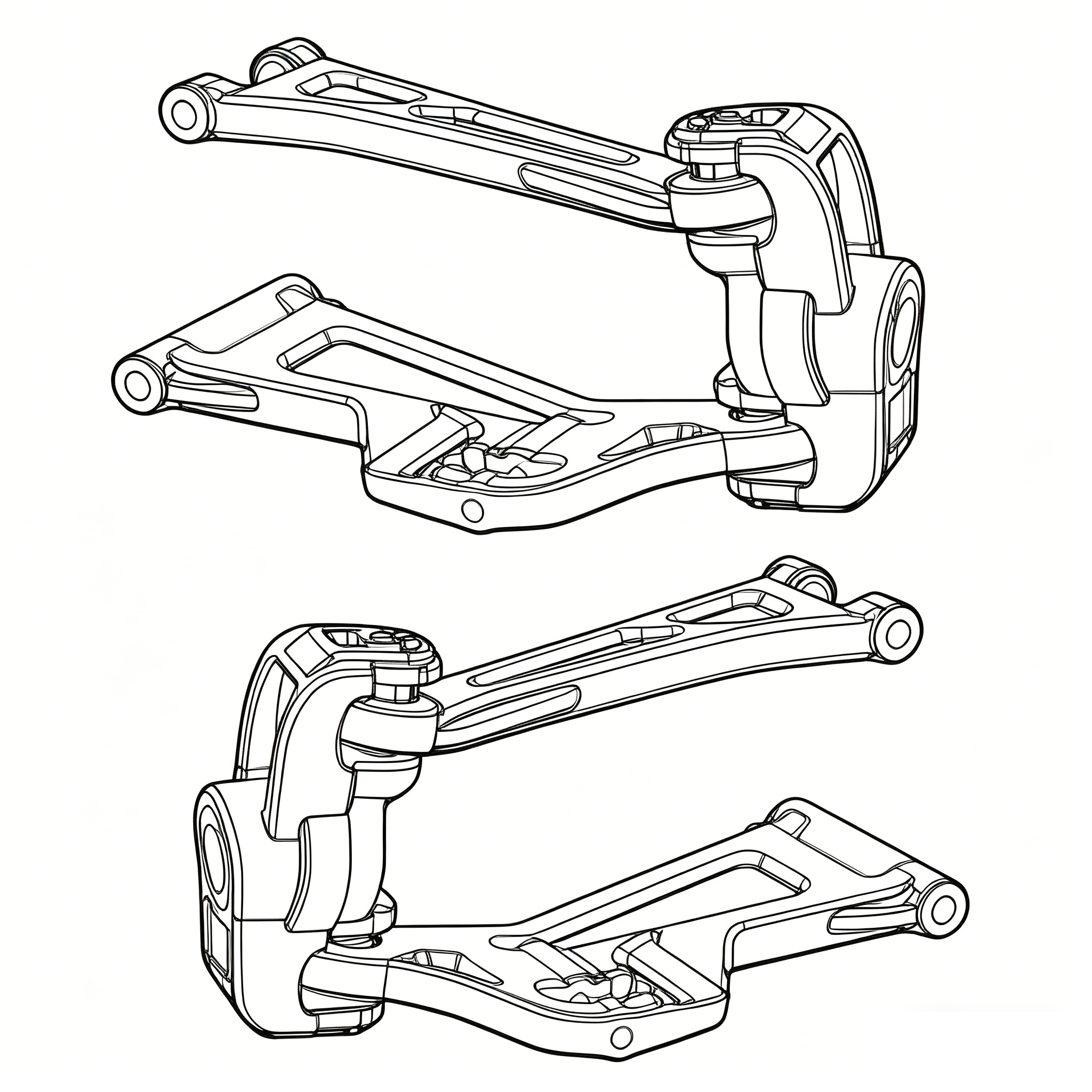 DEERC 14210 RC Car Front Left & Right Swing Arm Assembly (14200B)