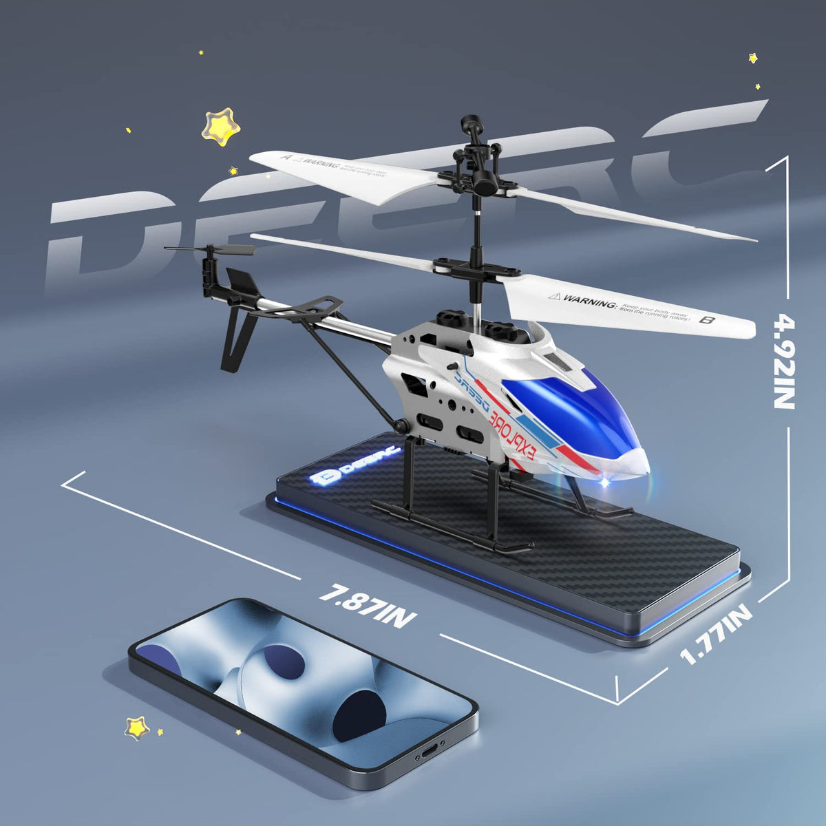 DEERC Remote Control Helicopter, 3.5 CH Altitude Hold RC Helicopters w