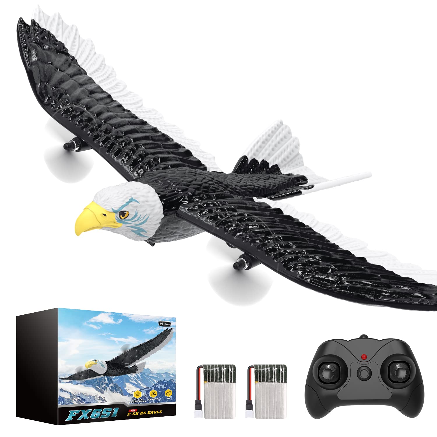 DEERC RC Plane, Remote Control Eagle Plane, RTF Airplane, 2.4GHZ 2CH F